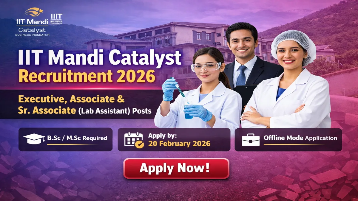 IIT Mandi Recruitment 2026 » Catalyst Executive and Associate Posts